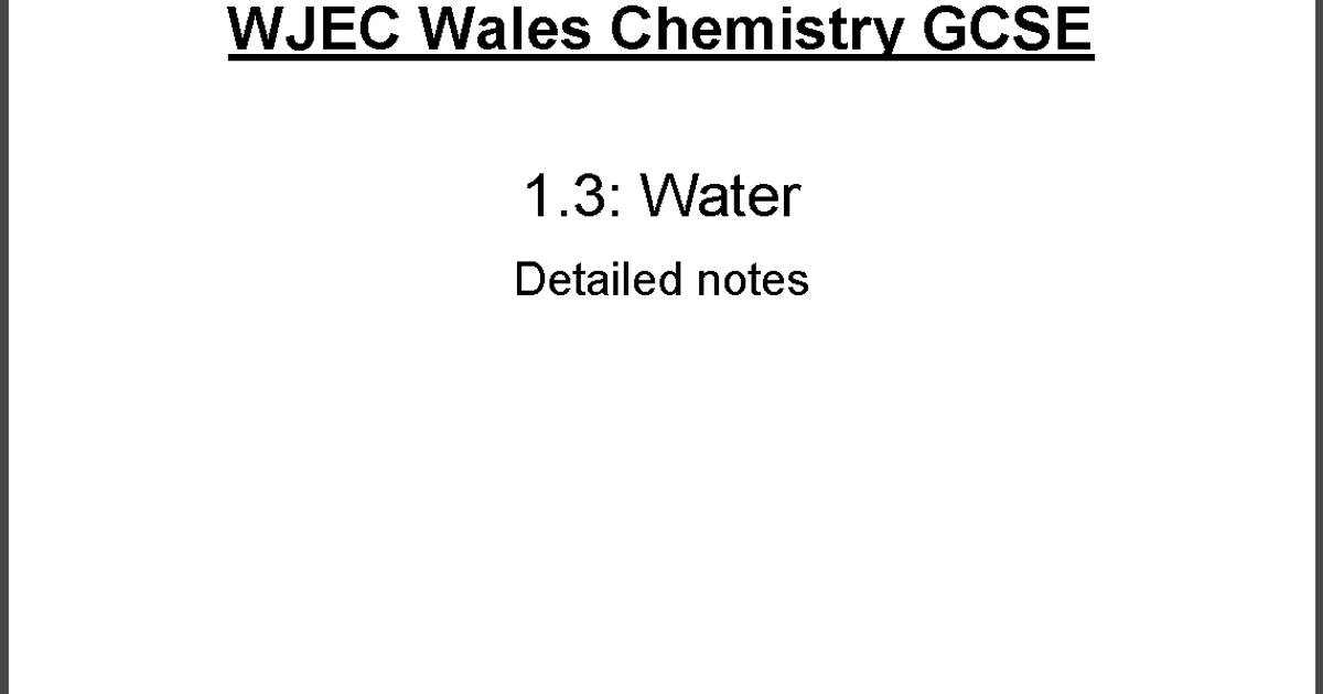 Detailed Notes - Bundle - WJEC (Wales) Chemistry GCSE - PMT Education
