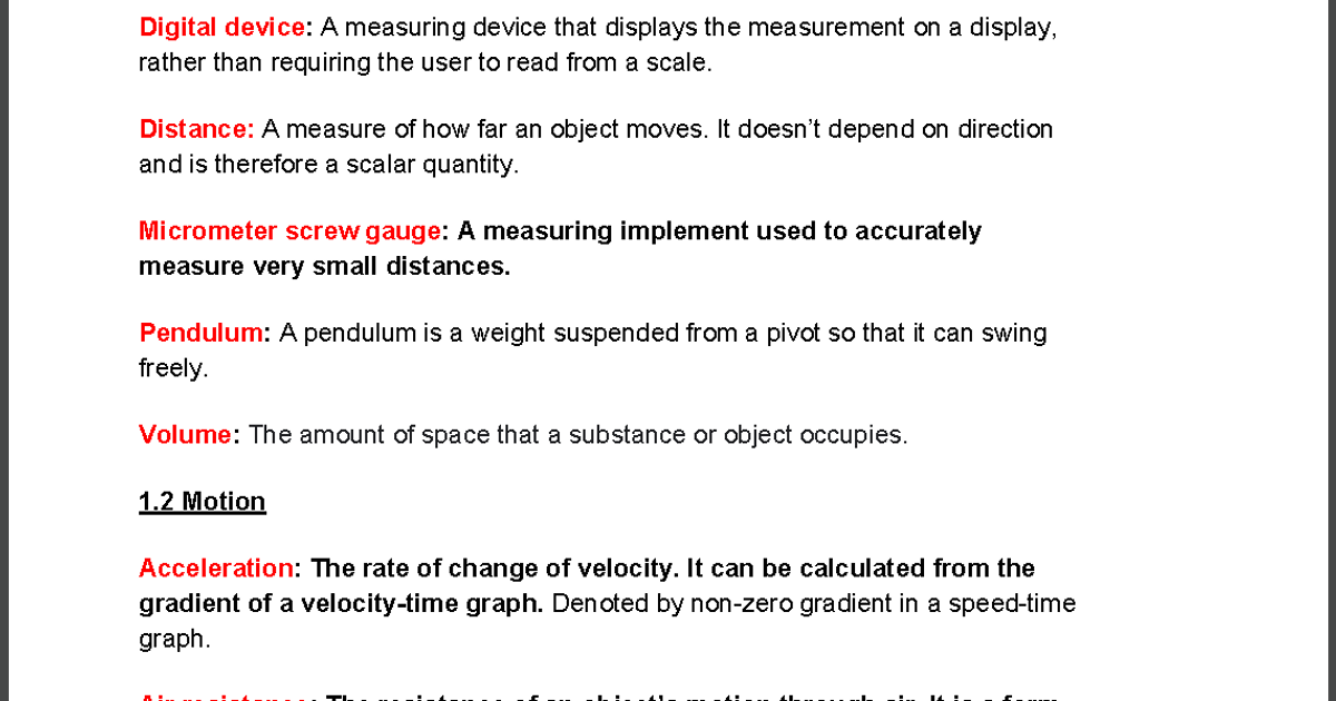 CAIE GCSE Physics Definitions - PMT Education CAIE GCSE Physics Definitions - PMT Education