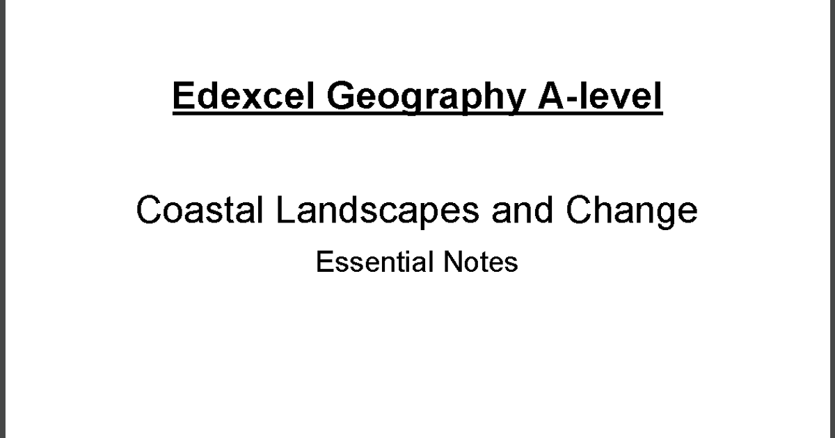 Coastal Landscapes and Change - Bundle - Edexcel - PMT Education