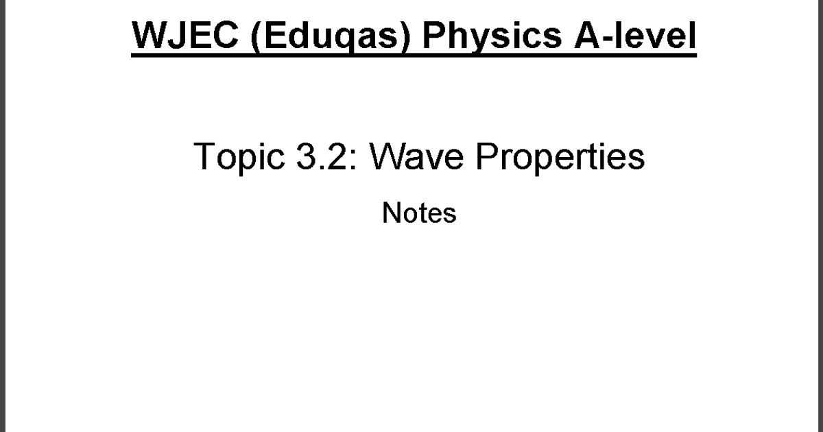 Detailed Notes - Bundle - WJEC (Eduqas) Physics A-Level - PMT Education