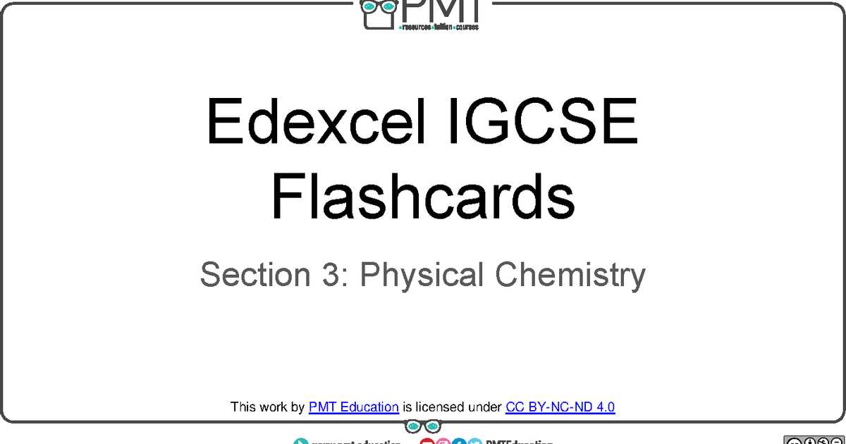 Flashcards - Bundle - Edexcel Chemistry IGCSE - PMT Education