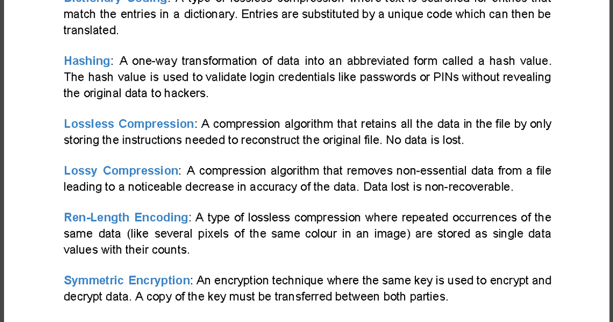 OCR A-Level Definitions - Computer Systems - PMT Education