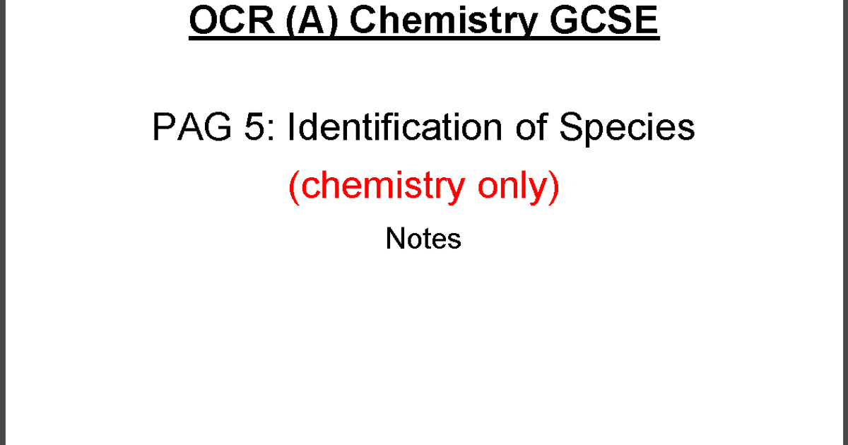 Notes - Practical Skills - OCR (A) Chemistry GCSE - PMT Education