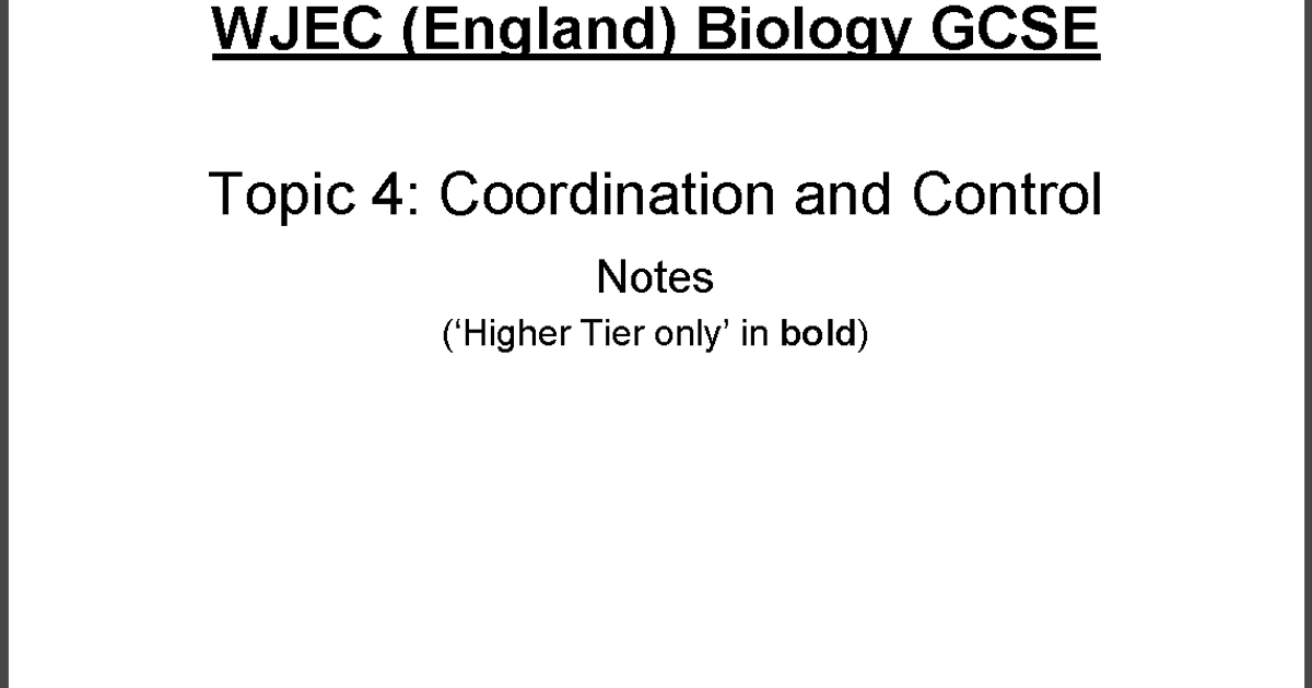 WJEC (England) GCSE Biology Topic 4 Bundle - PMT Education