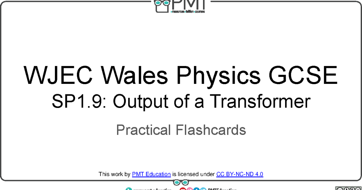 Flashcards - Practical Skills - WJEC (Wales) Physics GCSE - PMT Education