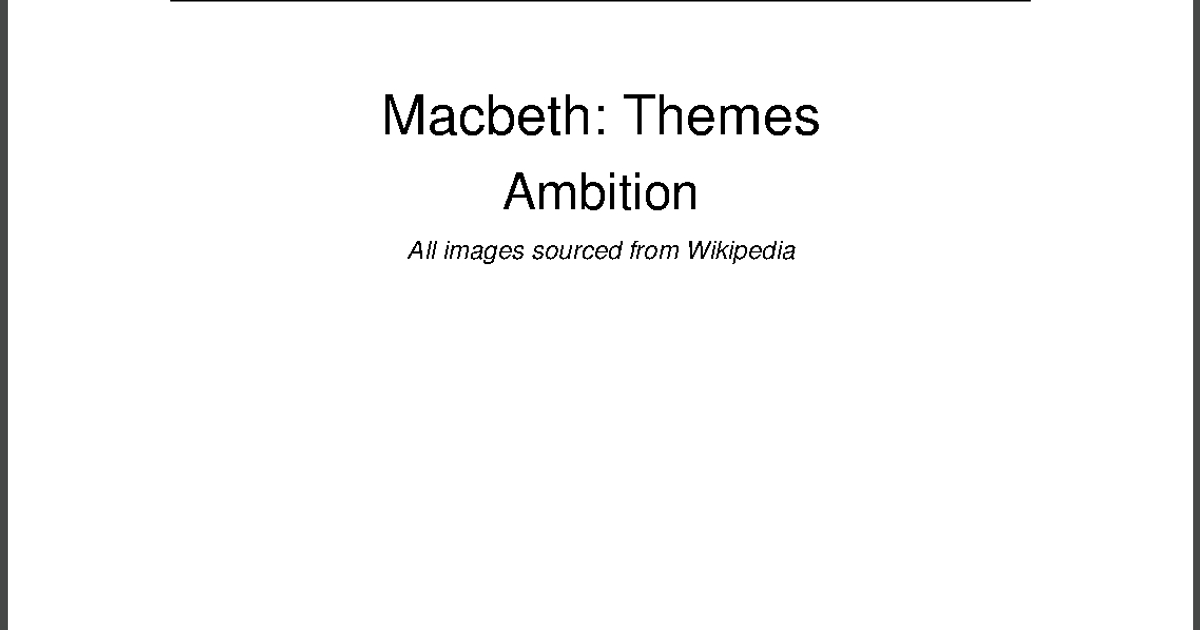 Themes - Macbeth - Edexcel - PMT Education