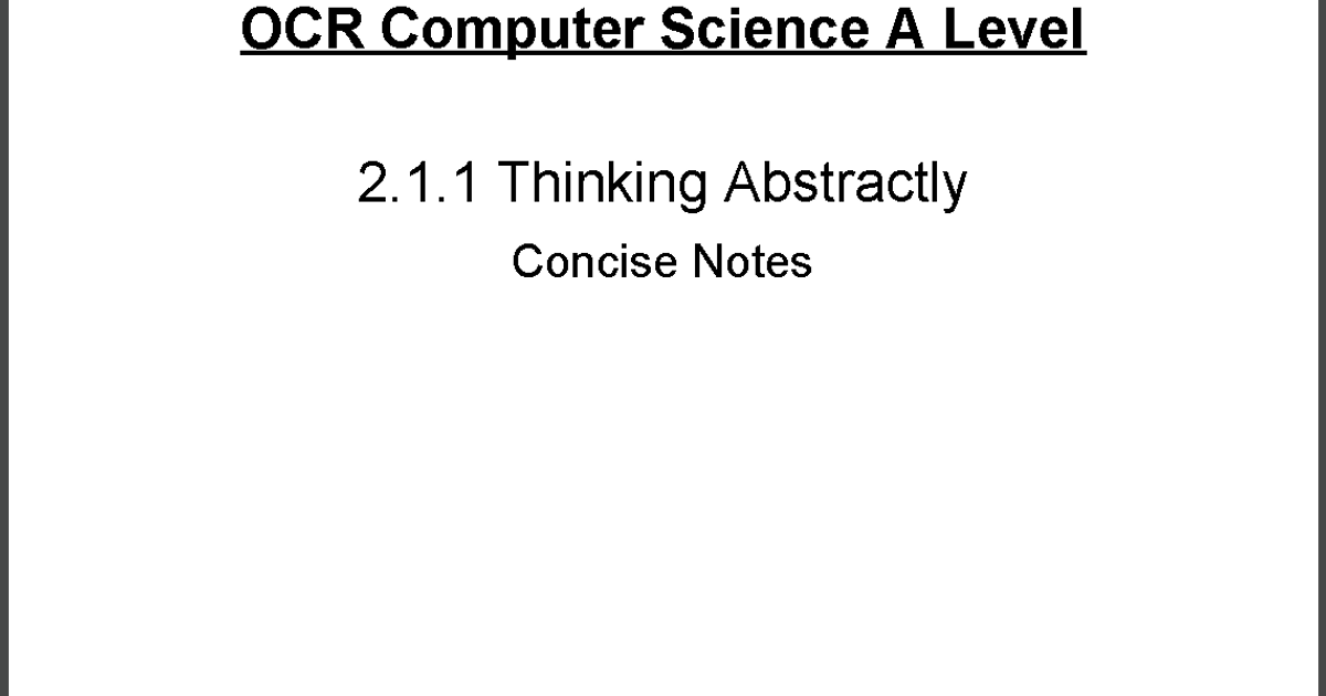 OCR A-Level Concise Notes - Algorithms - PMT Education