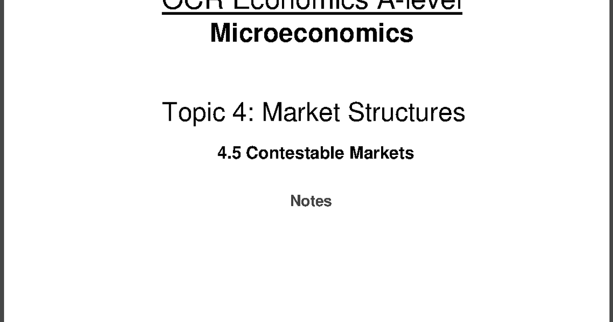 Bundle - Market Structures - OCR - PMT Education
