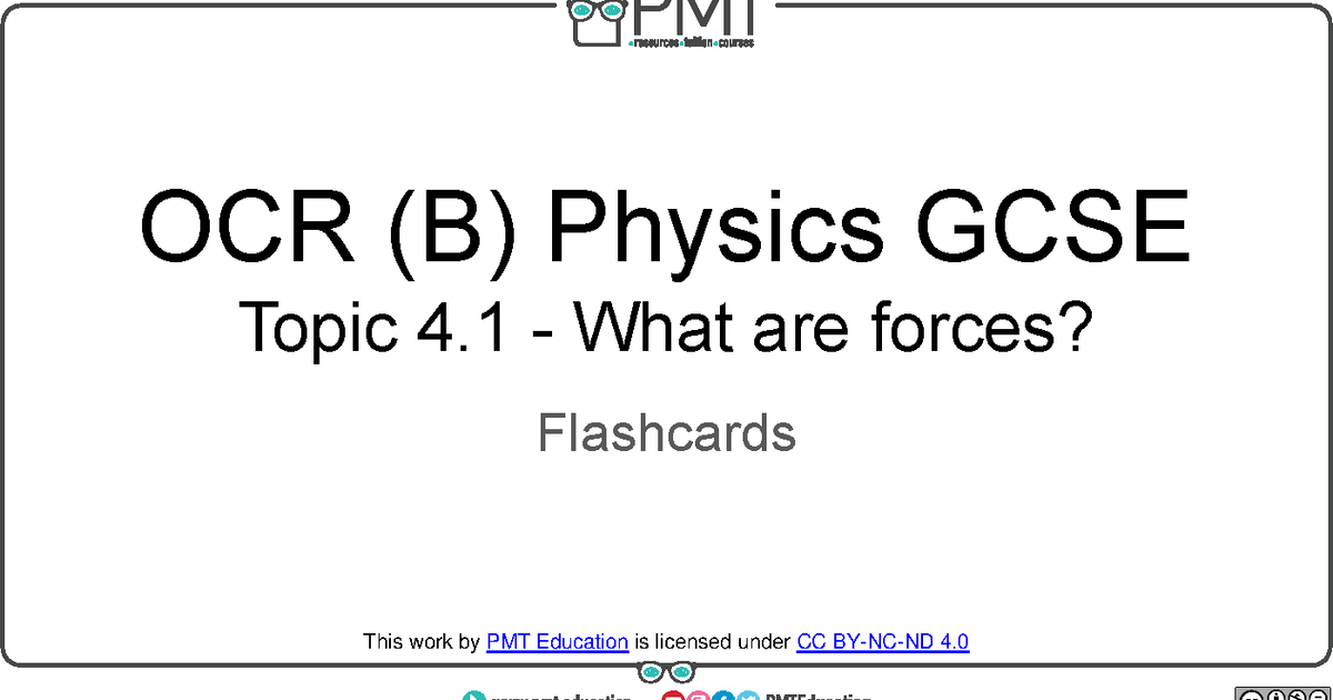 Flashcards - Explaining Motion - OCR (B) - PMT Education