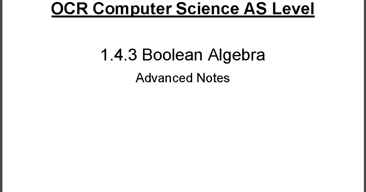 OCR AS-Level Advanced Notes - Computer System - PMT Education
