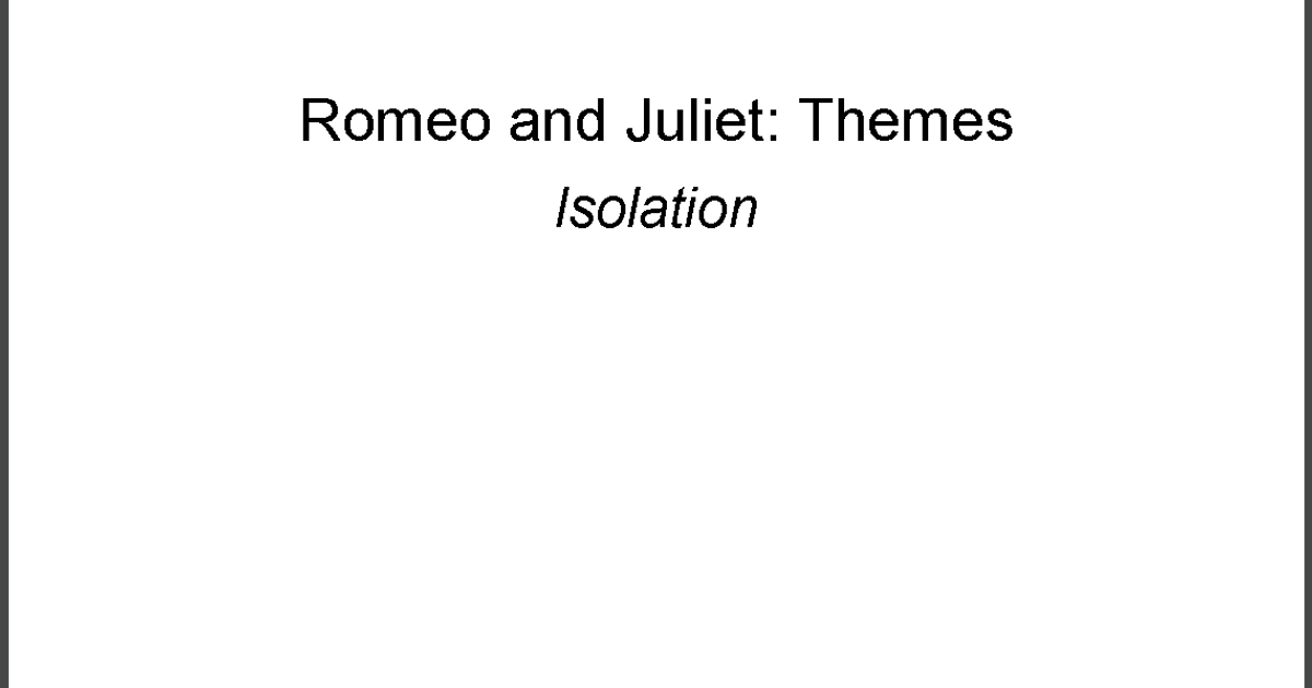 Themes - Romeo and Juliet - AQA - PMT Education