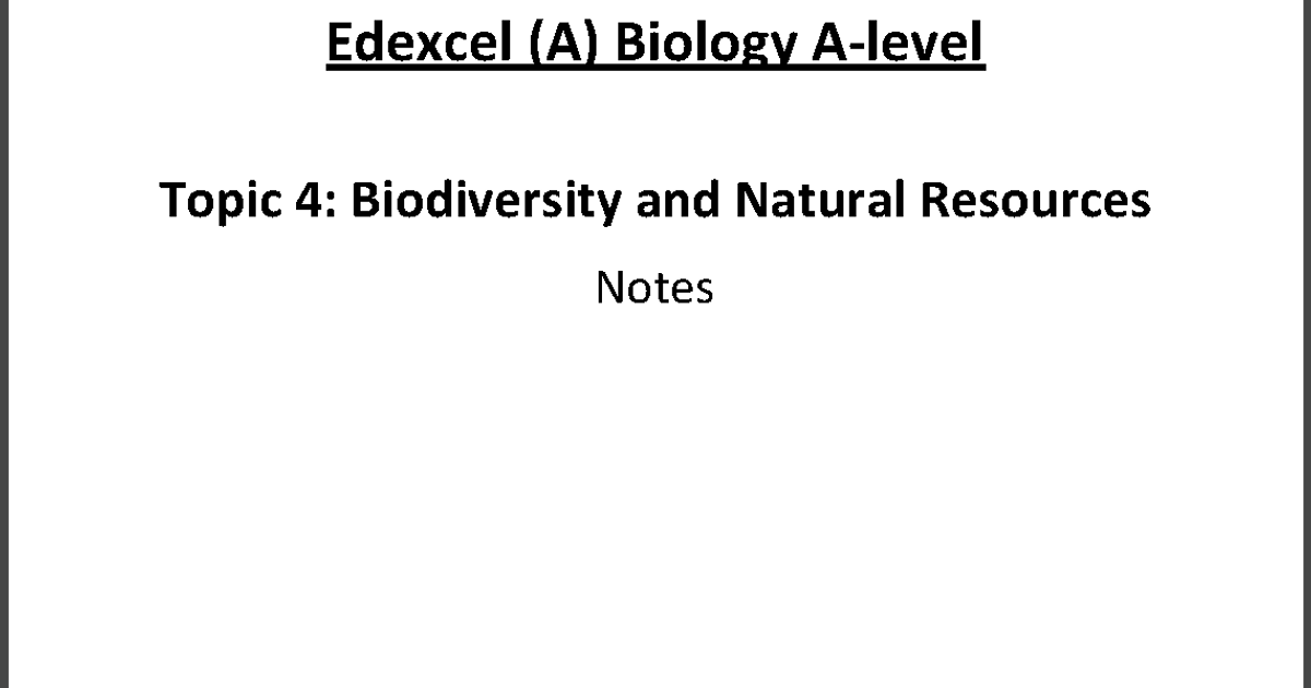 Summary Notes - Edexcel (A) Biology A-Level - PMT Education