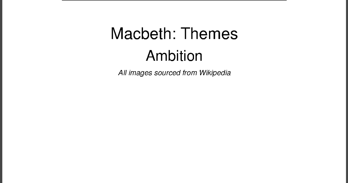 Themes - Macbeth - AQA - PMT Education