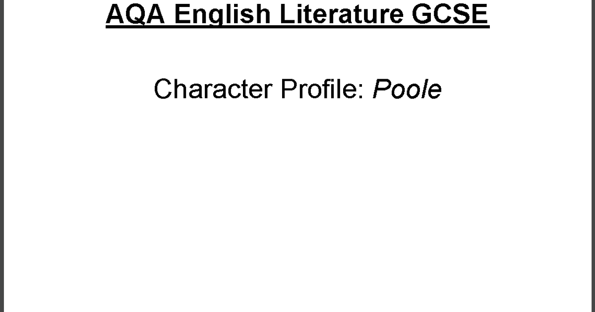 Character Profiles - Jekyll and Hyde - AQA - PMT Education