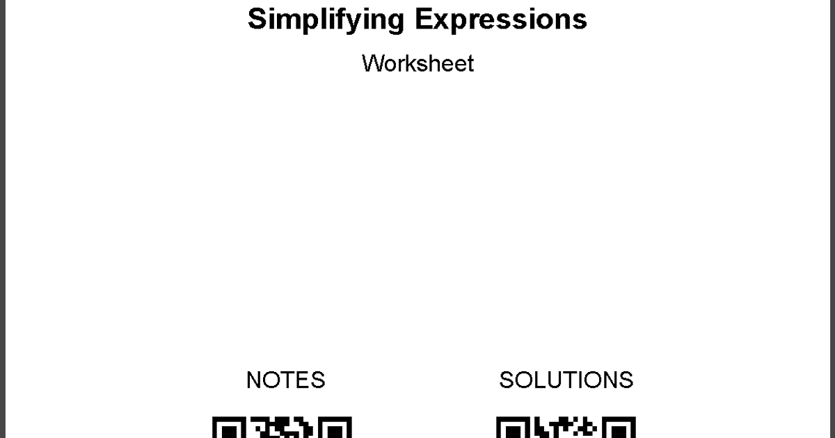 Worksheets - Notation, Vocabulary & Manipulation - Algebra - PMT Education